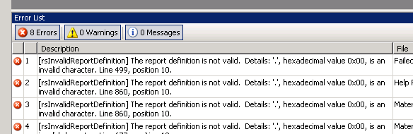 SSRS the report definition is not valid hexadecimal value 0x00 | Matt's ...