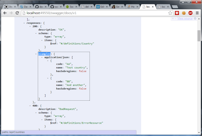 Generating Swagger example responses with Swashbuckle | Matt's work blog