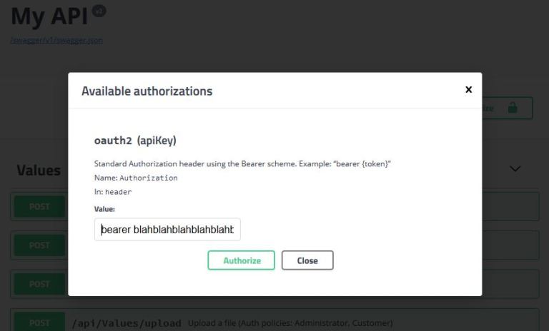 Add an authorization header to your swagger-ui with Swashbuckle ...