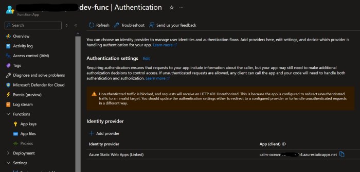 Add authentication to an Azure Static Web App’s API | Matt's work blog